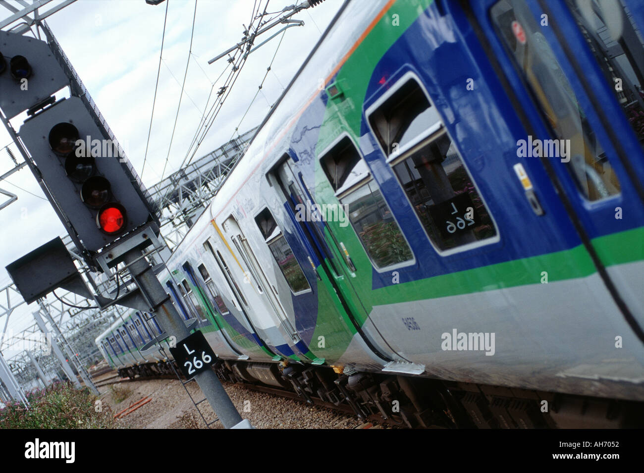 Mainline train at station Stock Photo - Alamy