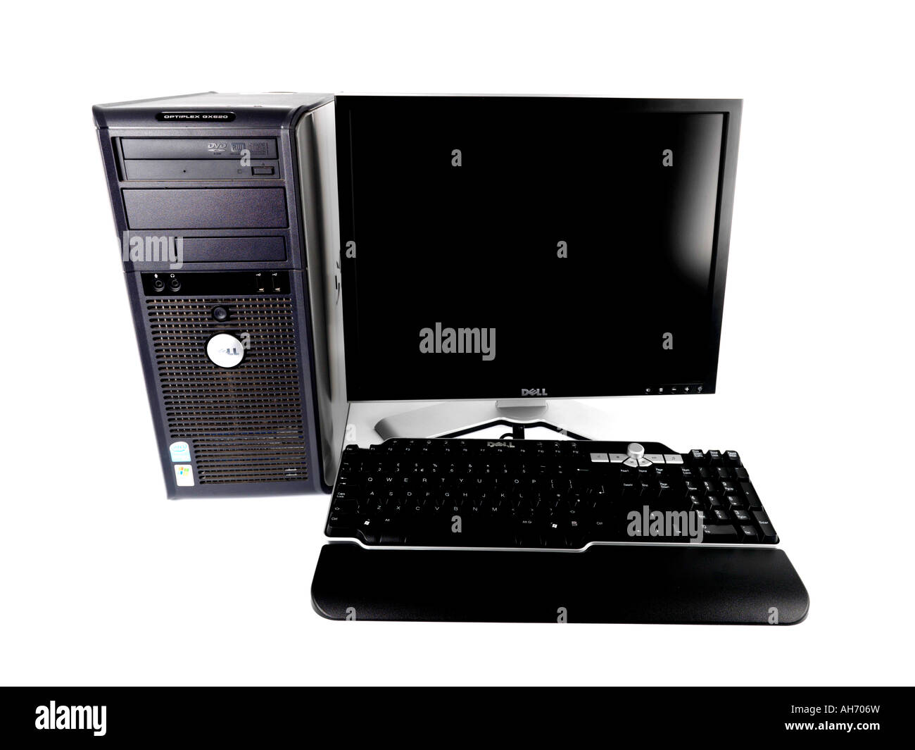 Pc computer technology equipment tower keyboard screen Cut Out Stock ...