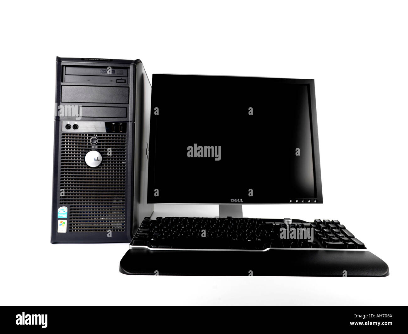 Pc computer technology equipment tower keyboard screen Cut Out Stock ...