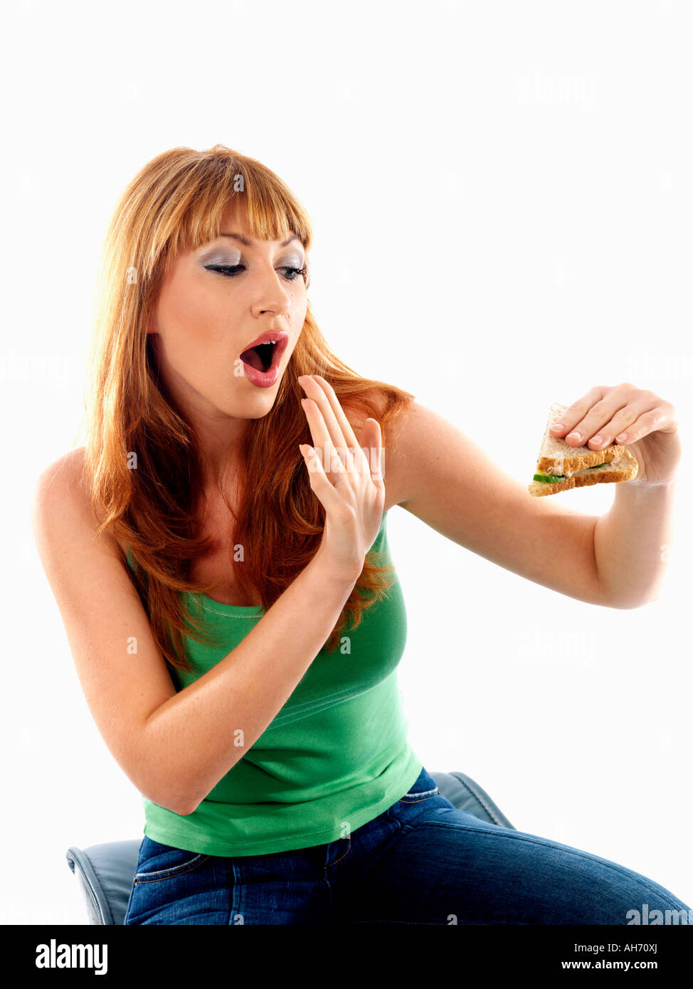Woman Eating a Sandwich Model Released Stock Photo - Alamy