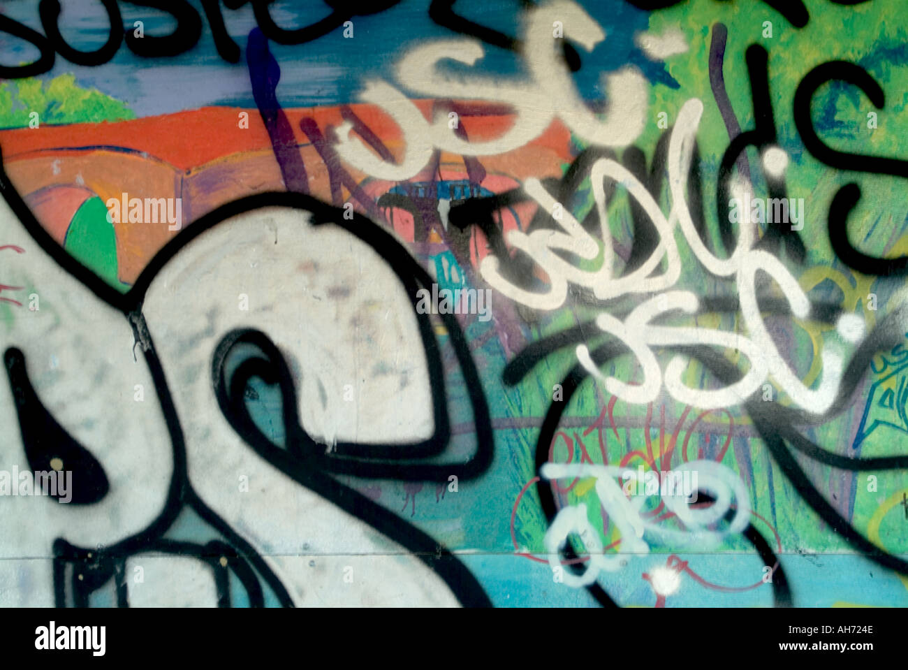 Graffiti on a subway wall Stock Photo - Alamy