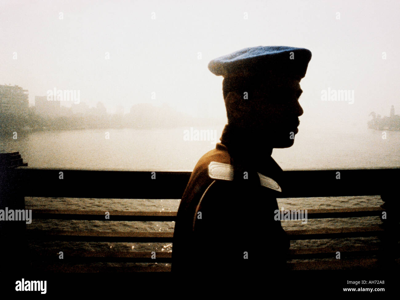 a soldier standing on a bridge cairo egypt Stock Photo - Alamy
