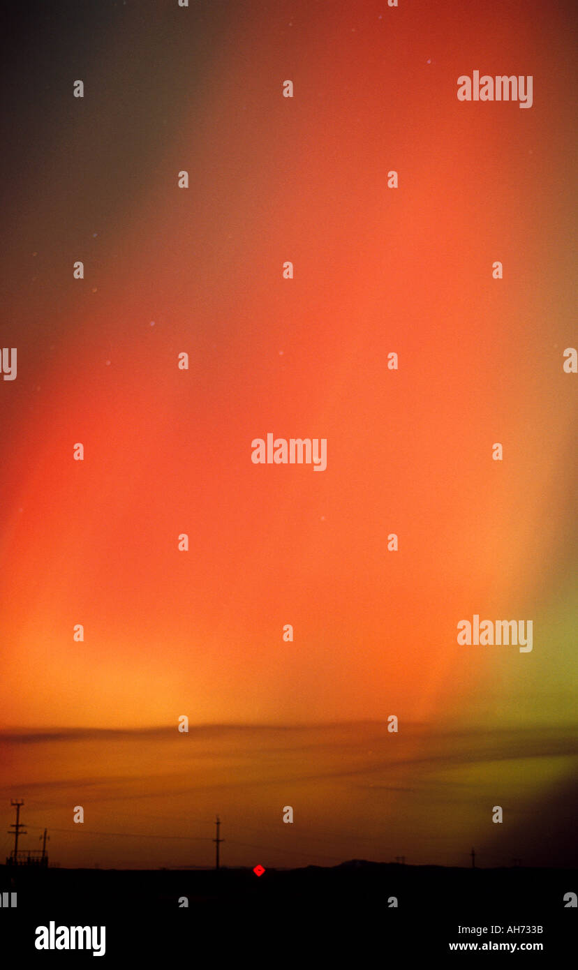 Aurora borealis northern lights at midnight east of Boise Idaho ...