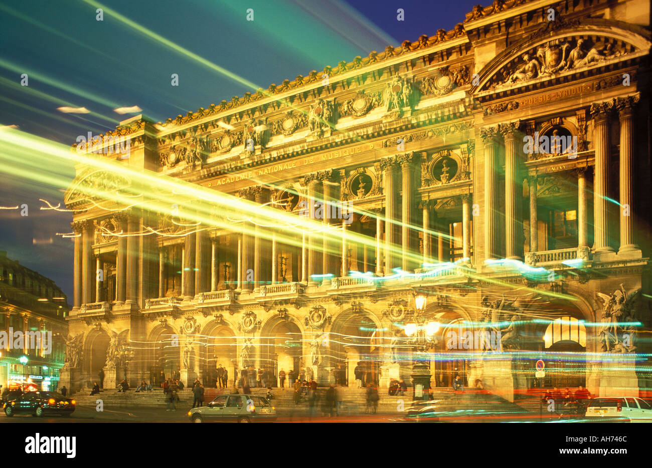 Opera House at night Paris France Stock Photo - Alamy