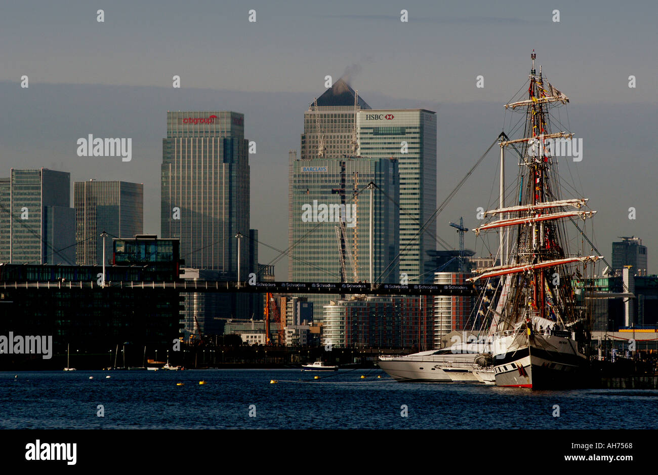 Canary Wharf development on the Isle of Dogs, East London, England ...