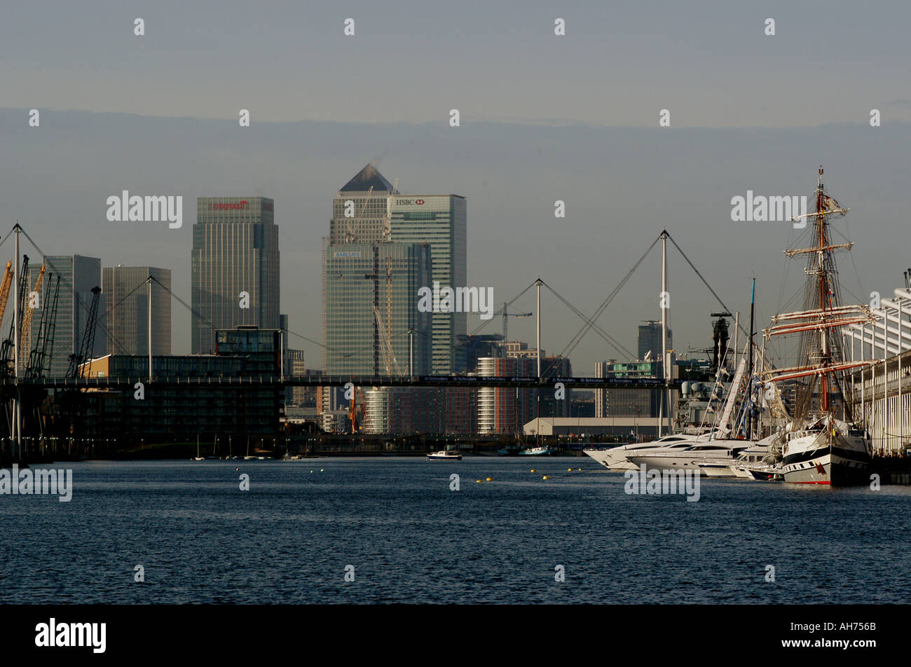 Canary Wharf development on the Isle of Dogs, East London, England ...