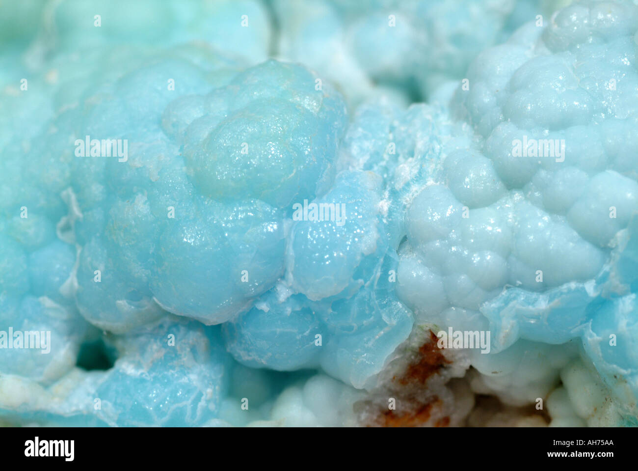 Mineral Hemimorphite, Pale blue botryoidal hemimorphite showing some ...