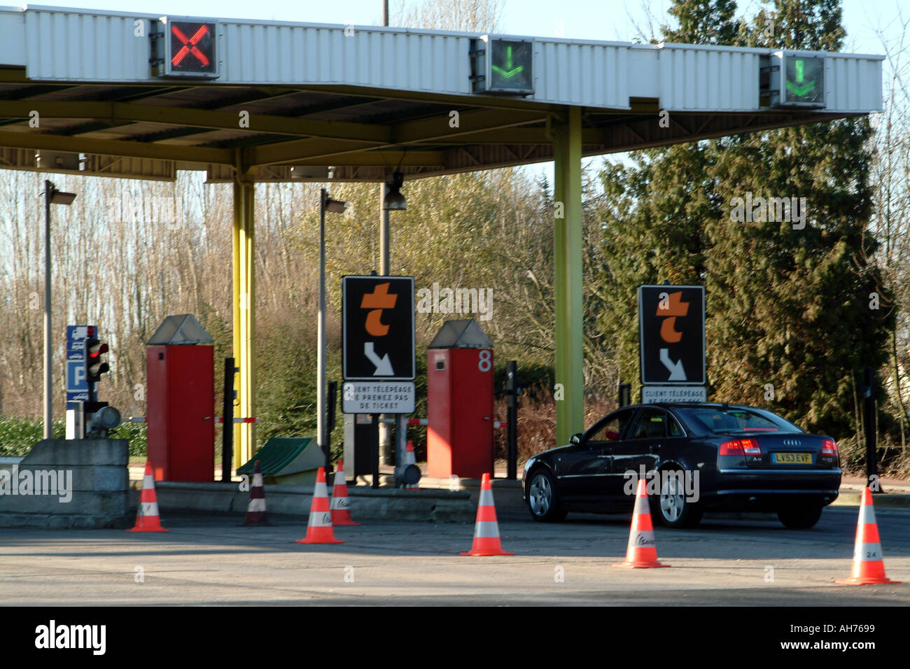 Motorway Toll Station Telepeage Northern France Stock Photo - Alamy