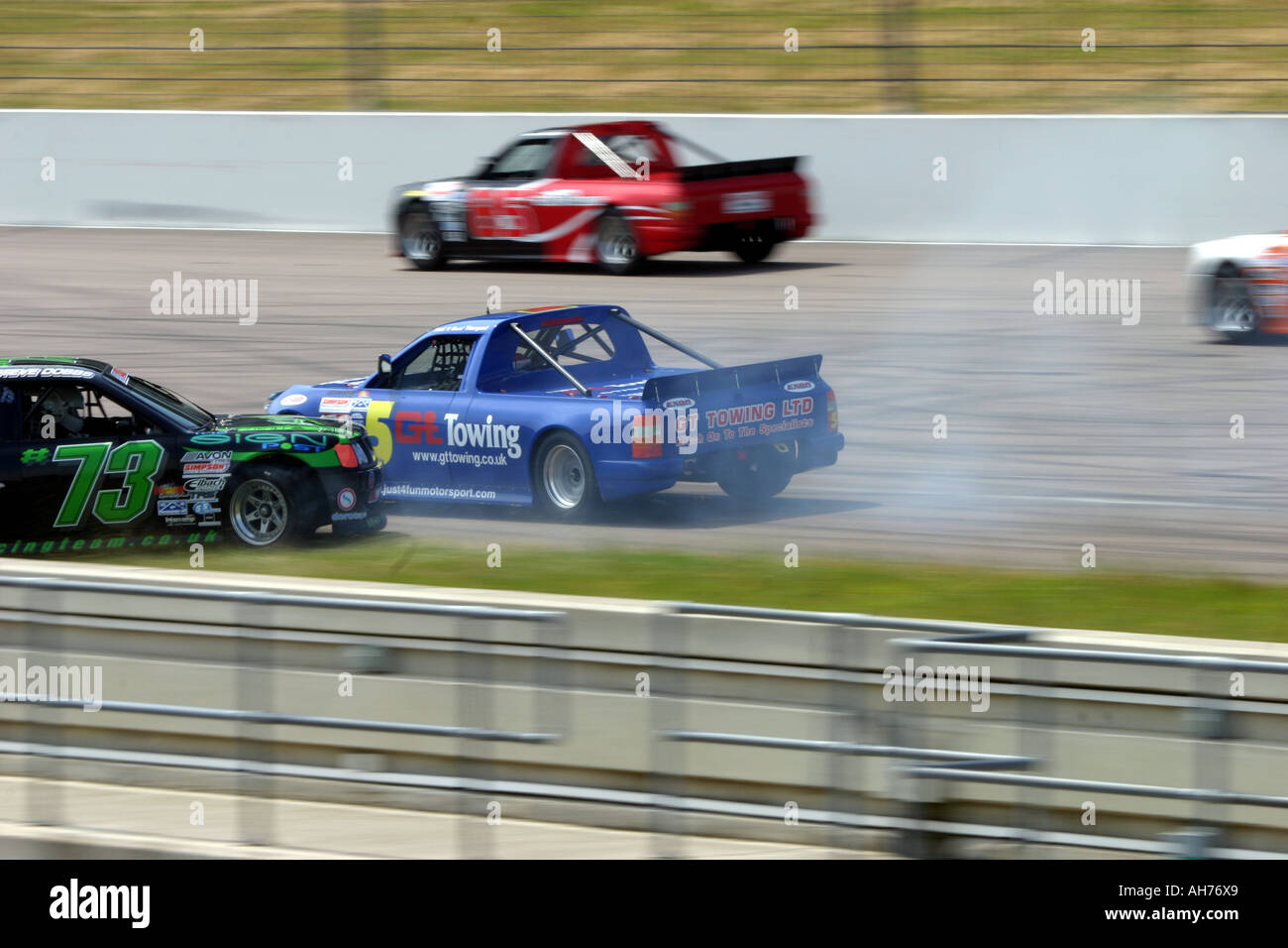 Racing Pick Up Trucks Spinning Stock Photo - Alamy