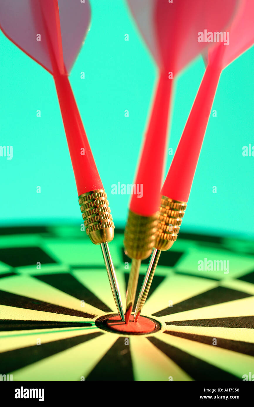 Darts on Target Stock Photo - Alamy