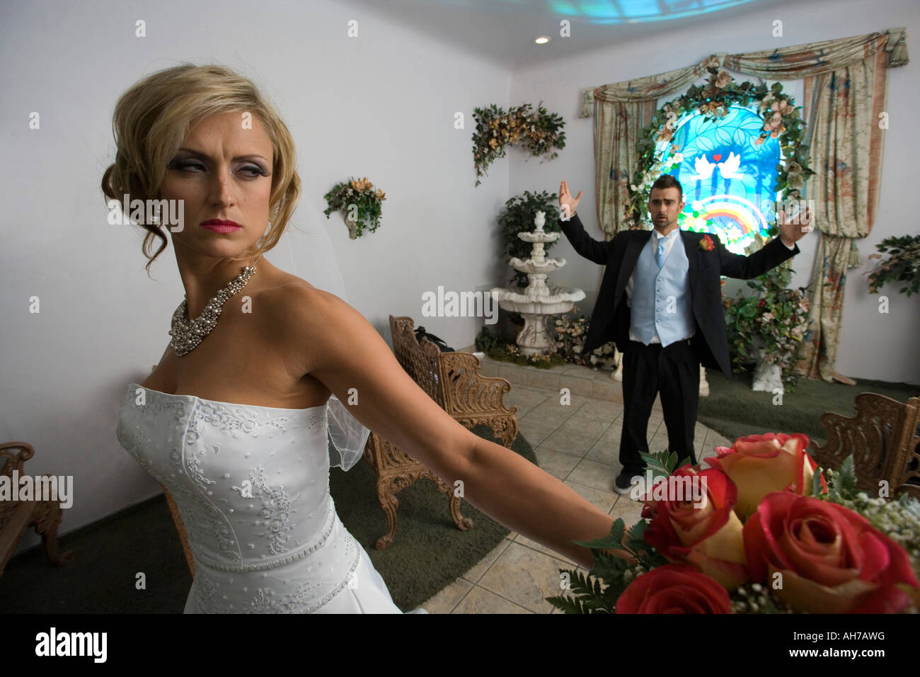 Bride leaving a groom at the altar Stock Photo - Alamy
