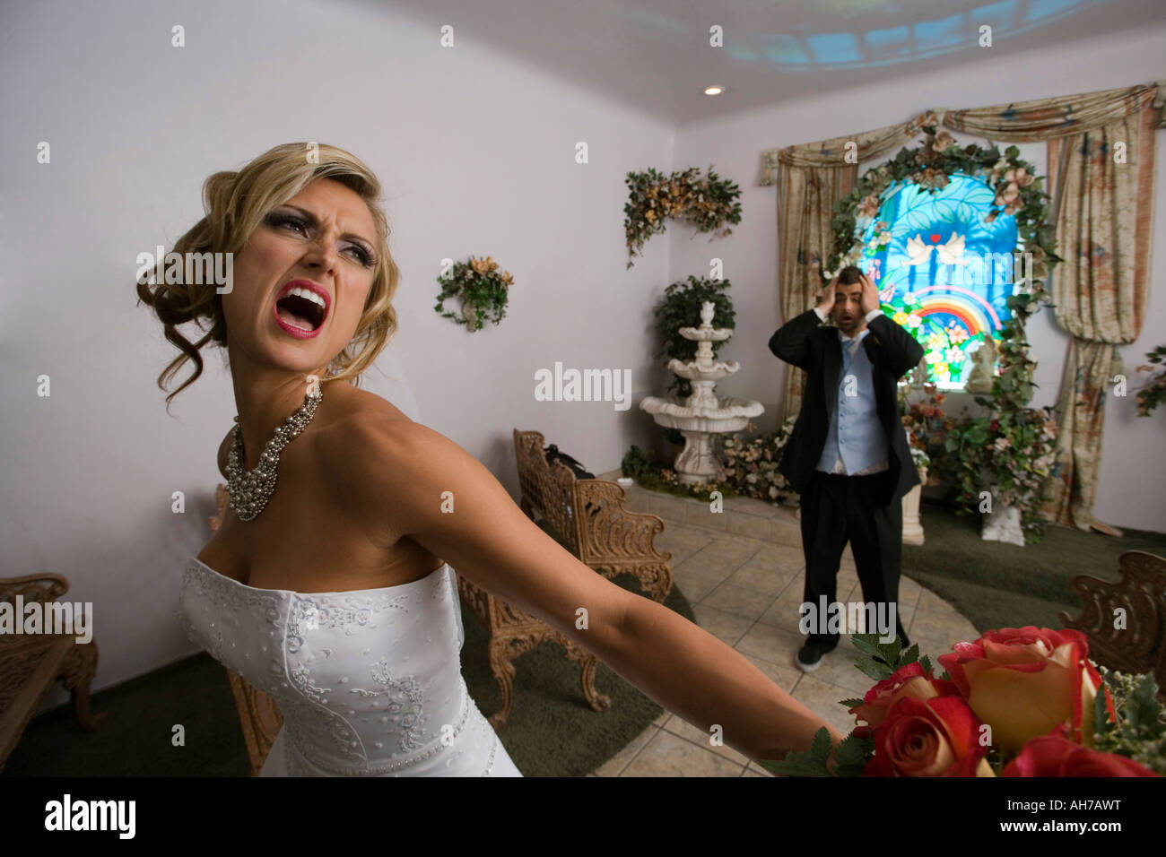 Bride leaving a groom at the altar Stock Photo - Alamy