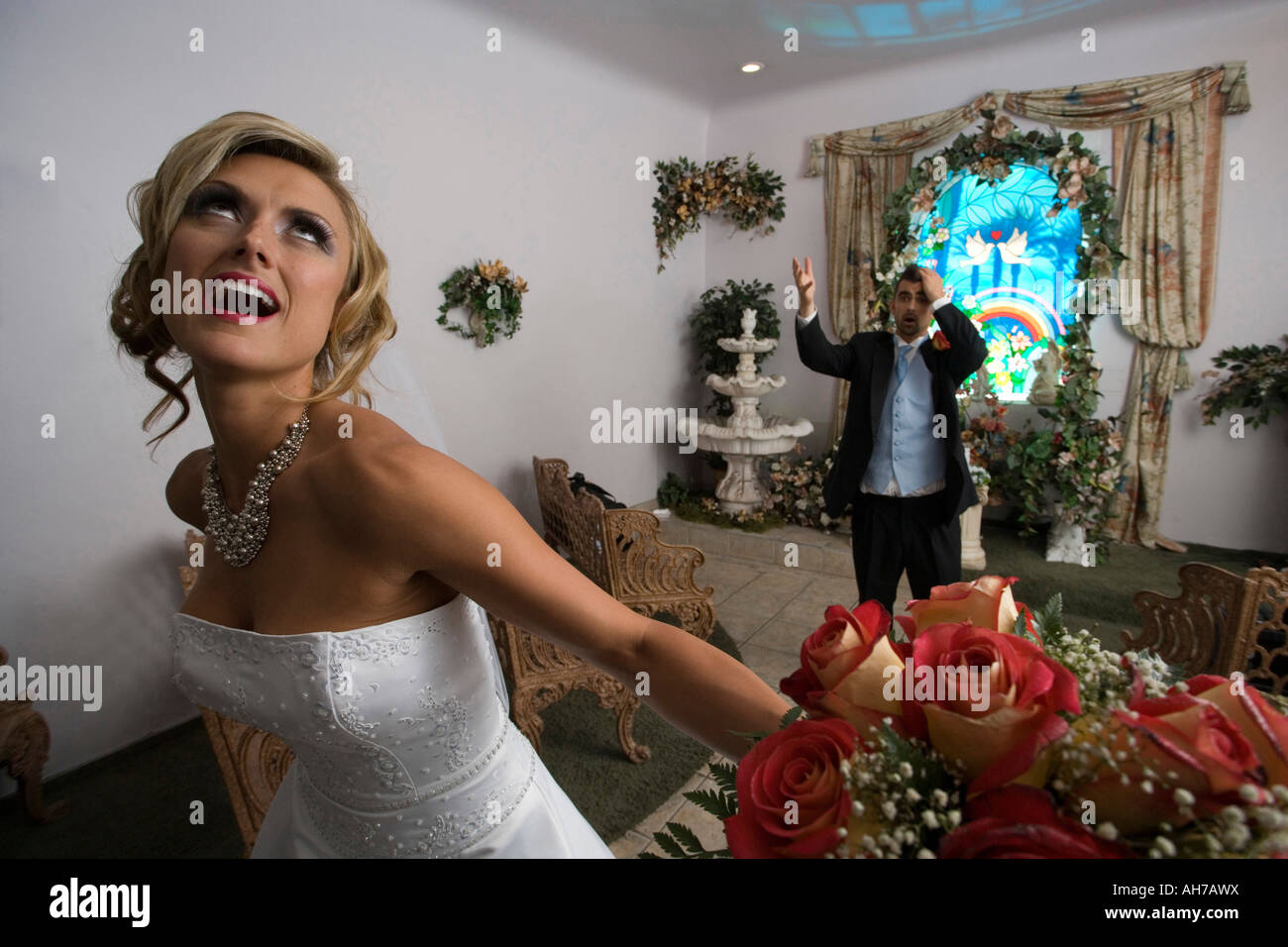 Bride leaving a groom at the altar Stock Photo - Alamy
