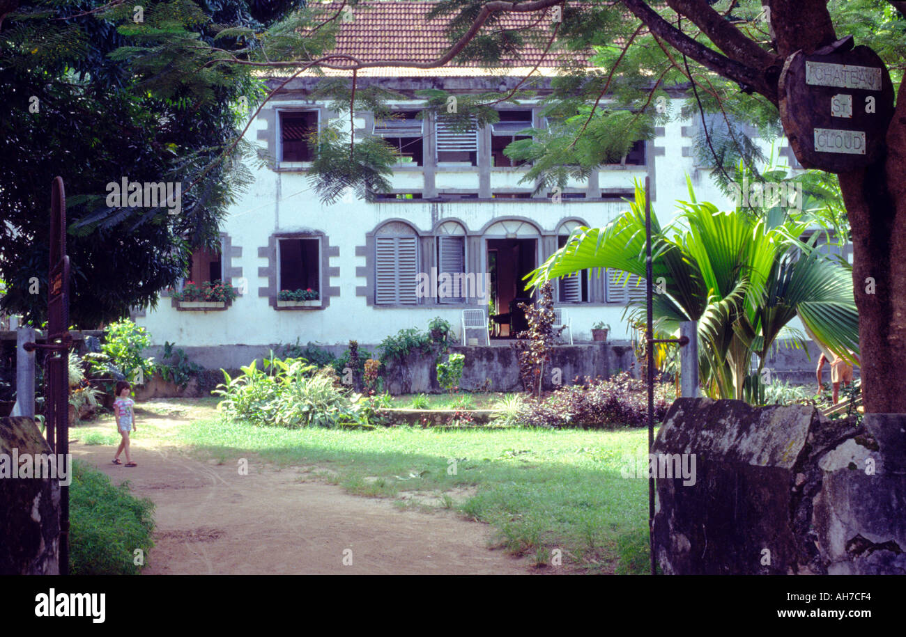 Chateau St Cloud old French colonial mansion La Digue Seychelles Stock ...