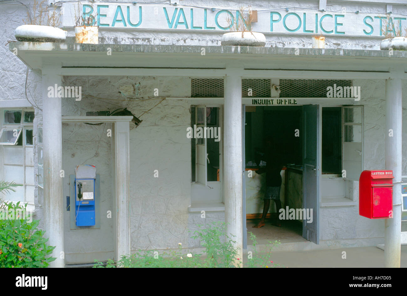 Beau Vallon police station Mahe Seychelles Stock Photo - Alamy