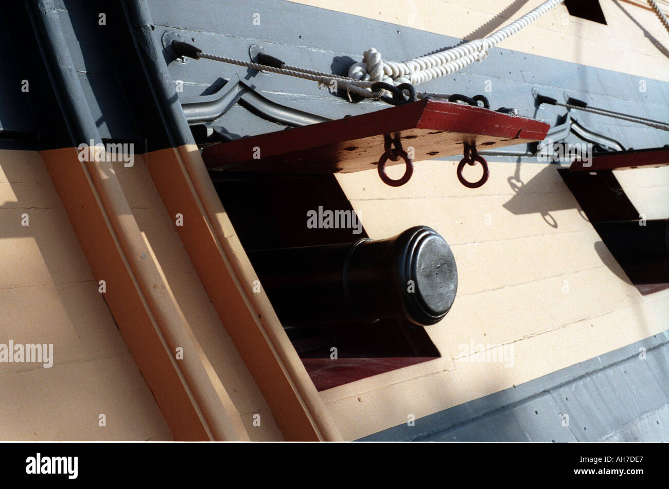 HMS Victory First Rate ship of the line guns cannons Portsmouth England ...