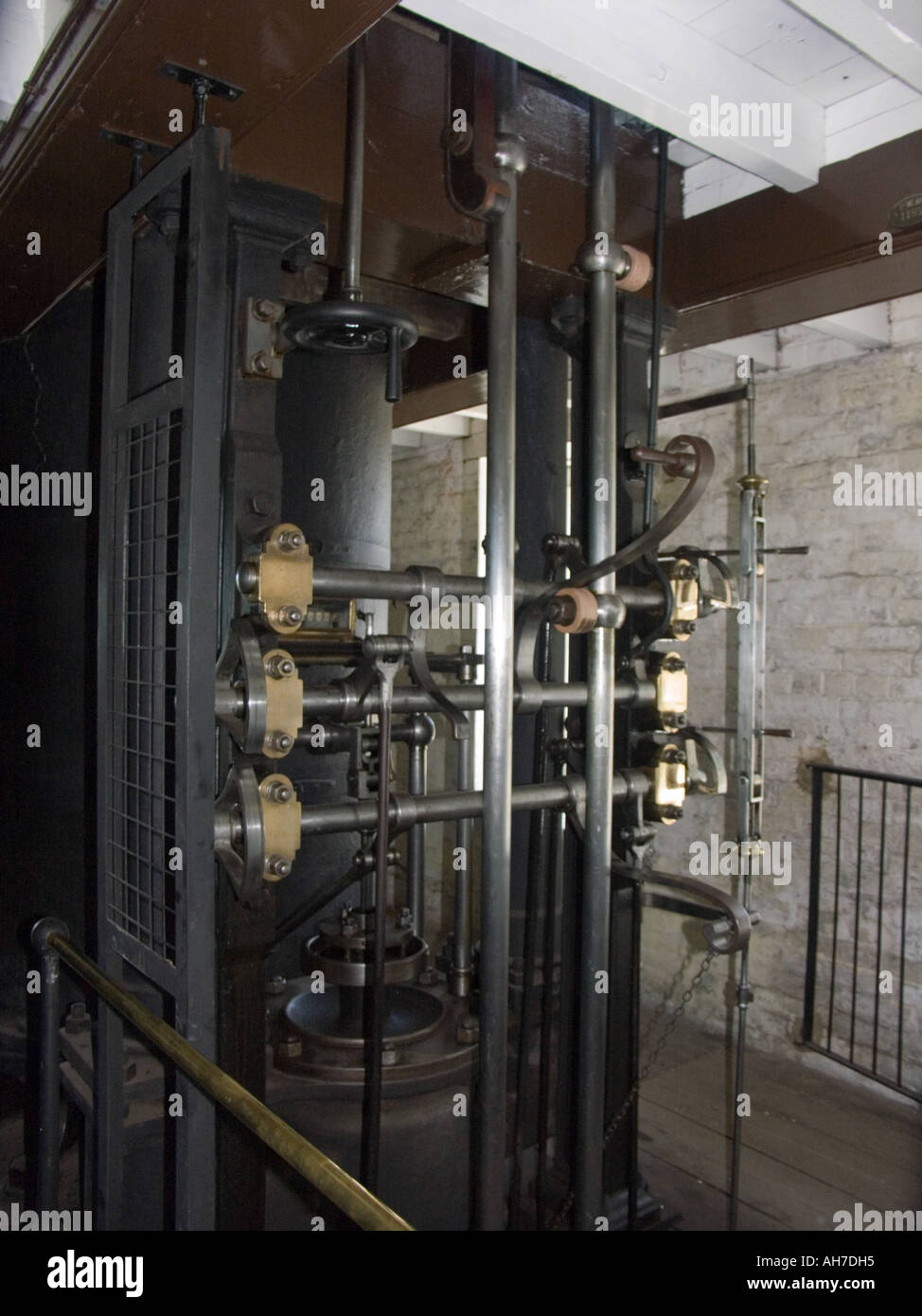 Crofton Beam engines, driving platform in the pump house Stock Photo ...