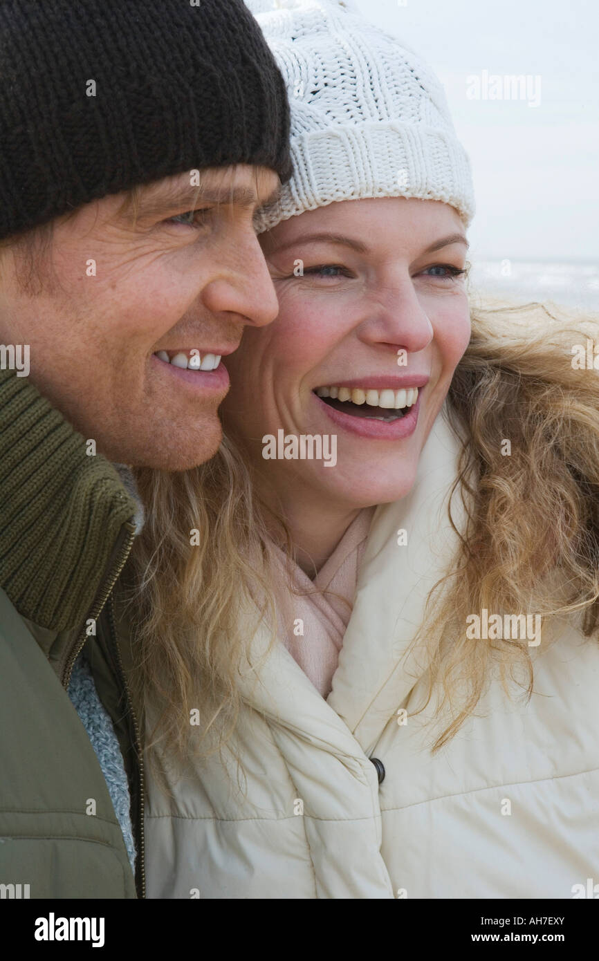 Close-up of a mid adult couple smiling Stock Photo - Alamy