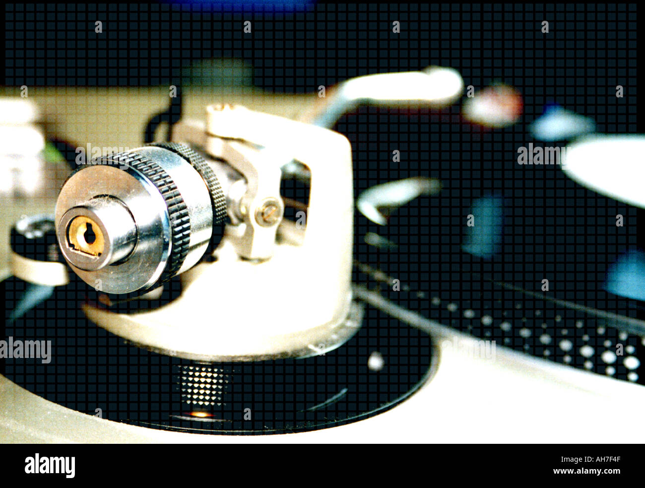 a close up of the arm of a technics dj turntable Stock Photo - Alamy