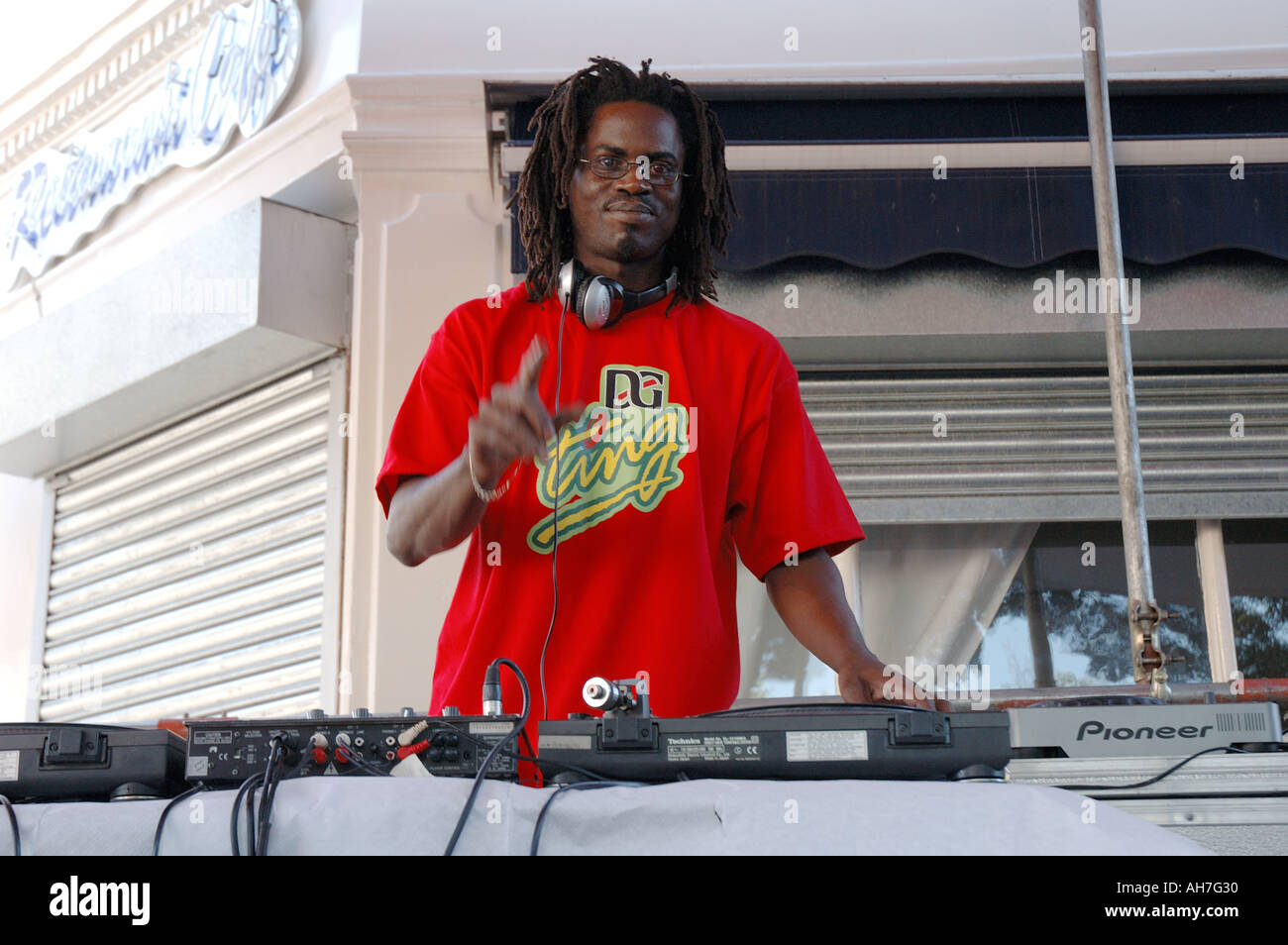 DJ playing music in the side streets at annual Notting Hill Carnival in ...