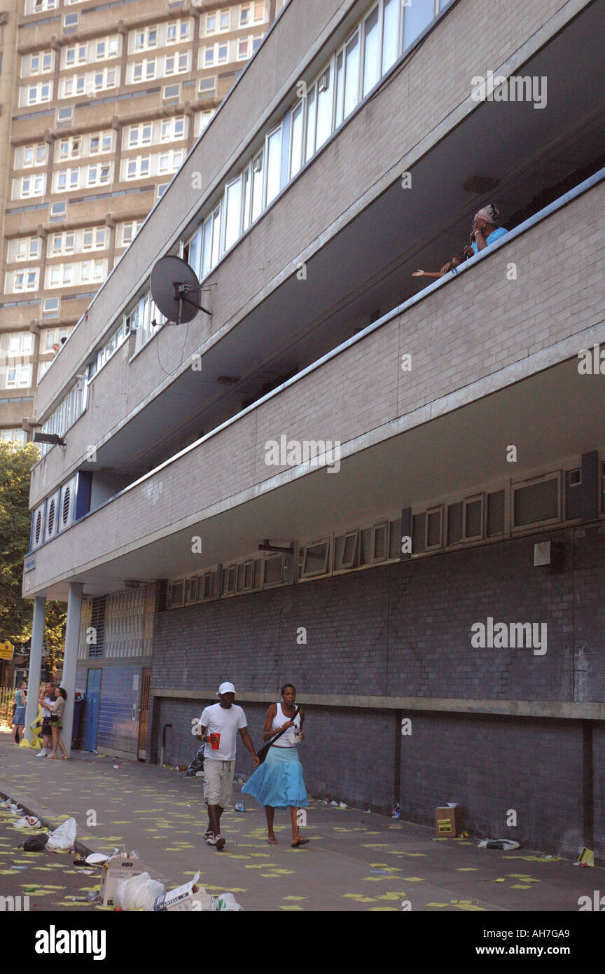 Run down low and high rise flats in Kensal Green West london Stock ...