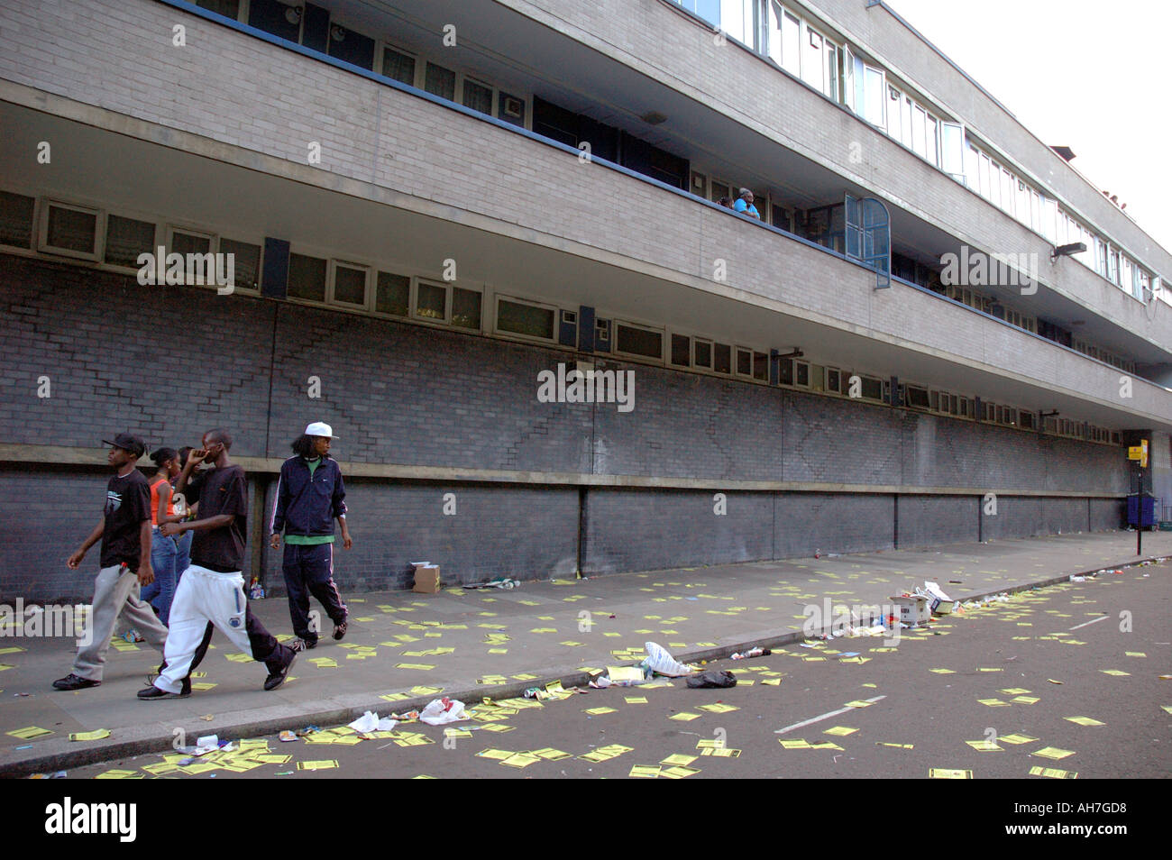 Run down low and high rise flats in Kensal Green West London Stock ...