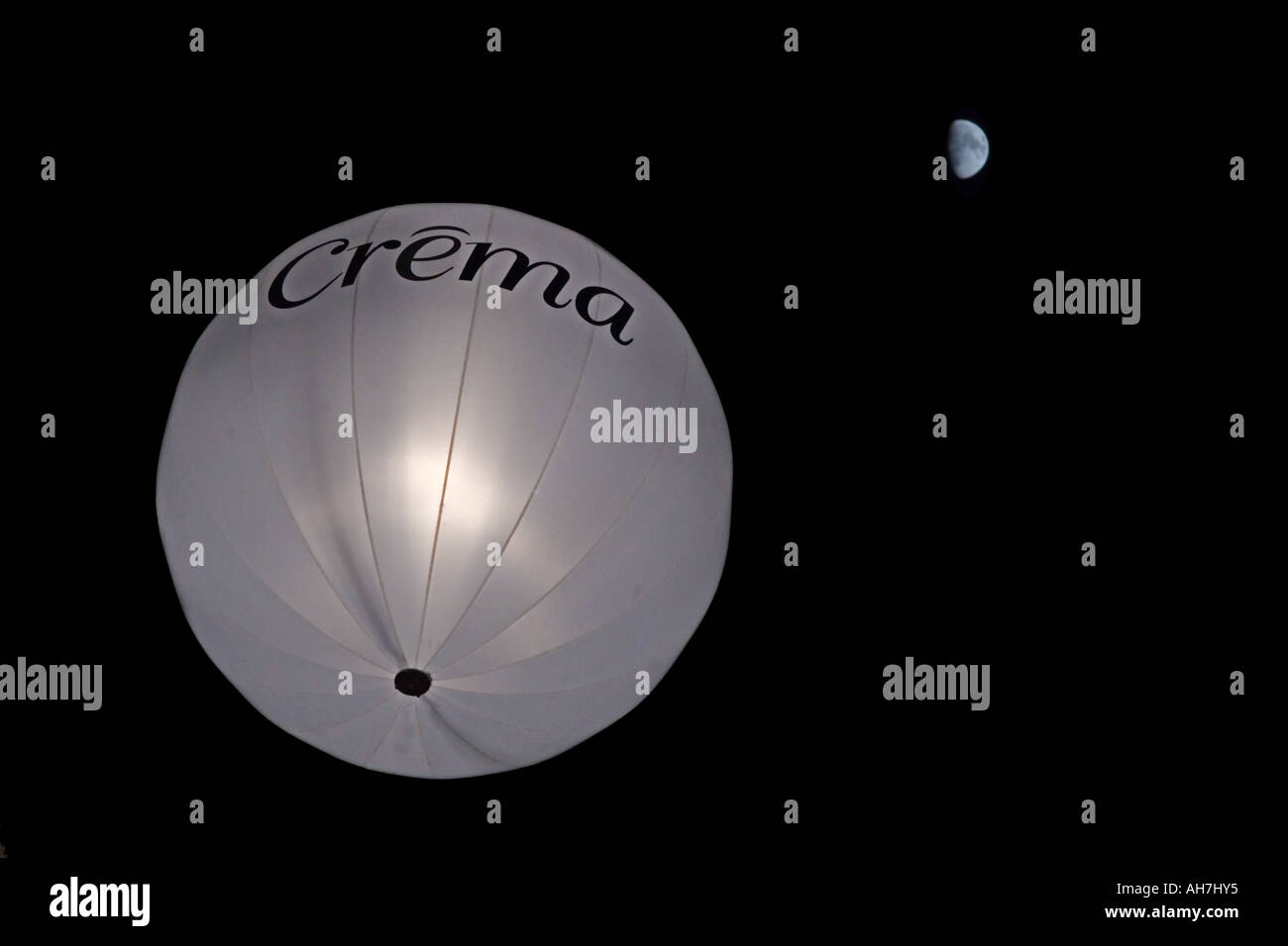 Stock Photo of Crema Balloon and Moon Stock Photo - Alamy