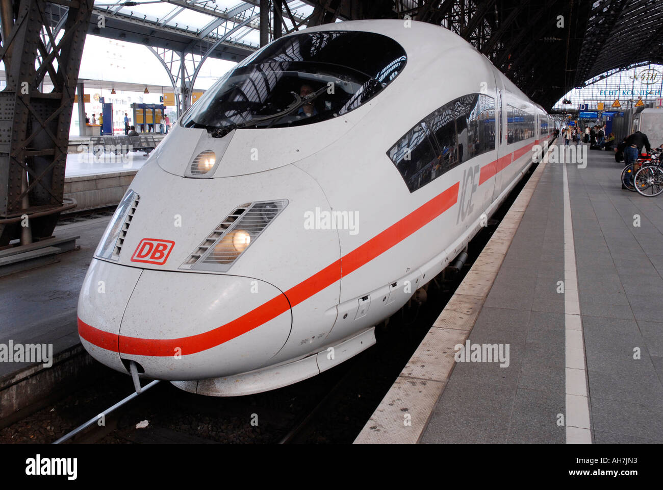 ICE European intercity train in Cologne Station Germany Stock Photo - Alamy