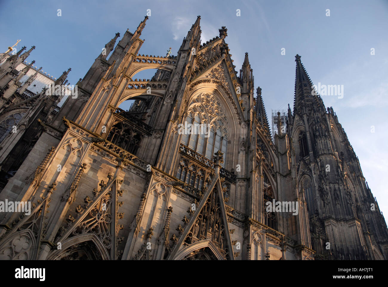 The exterior of Cologne Cathedral in late afternoon sunlight Stock ...