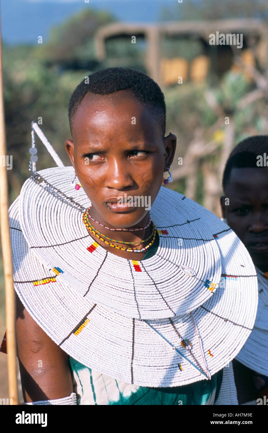 Portrait of a Masai woman Alamal ritual festival Maasai village ...