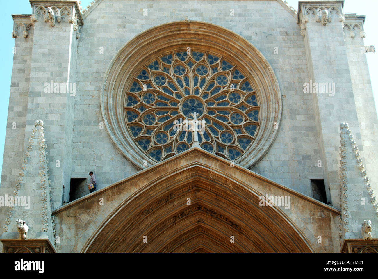 Roman Catholic historical church & 11 meters diameter Rose window above ...