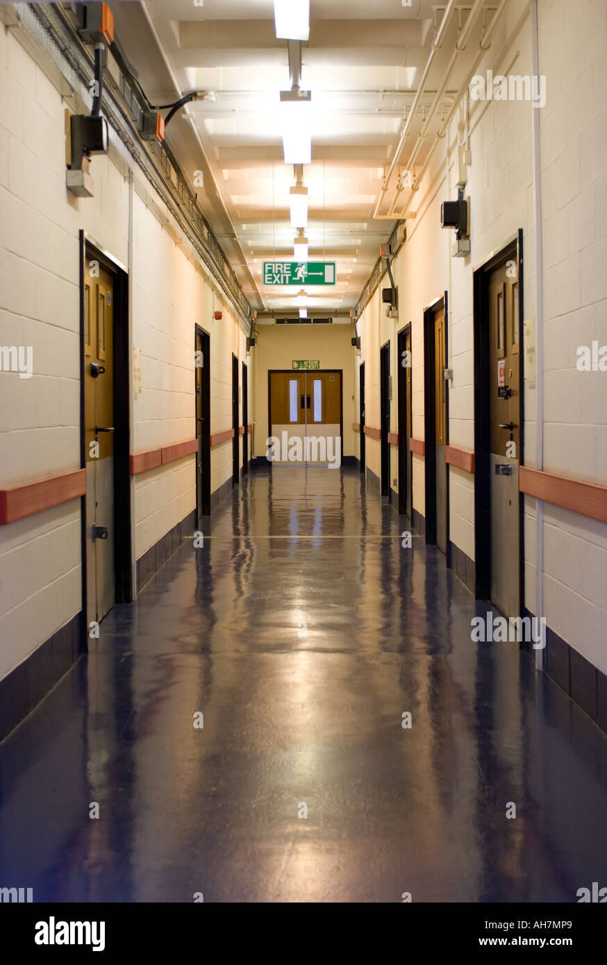 Corridor in Office Block Stock Photo - Alamy