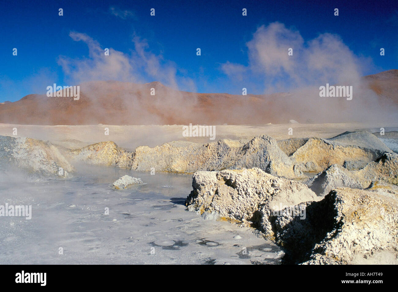 Hot springs and mud pools Salar de Uyuni Bolivia South America Stock ...