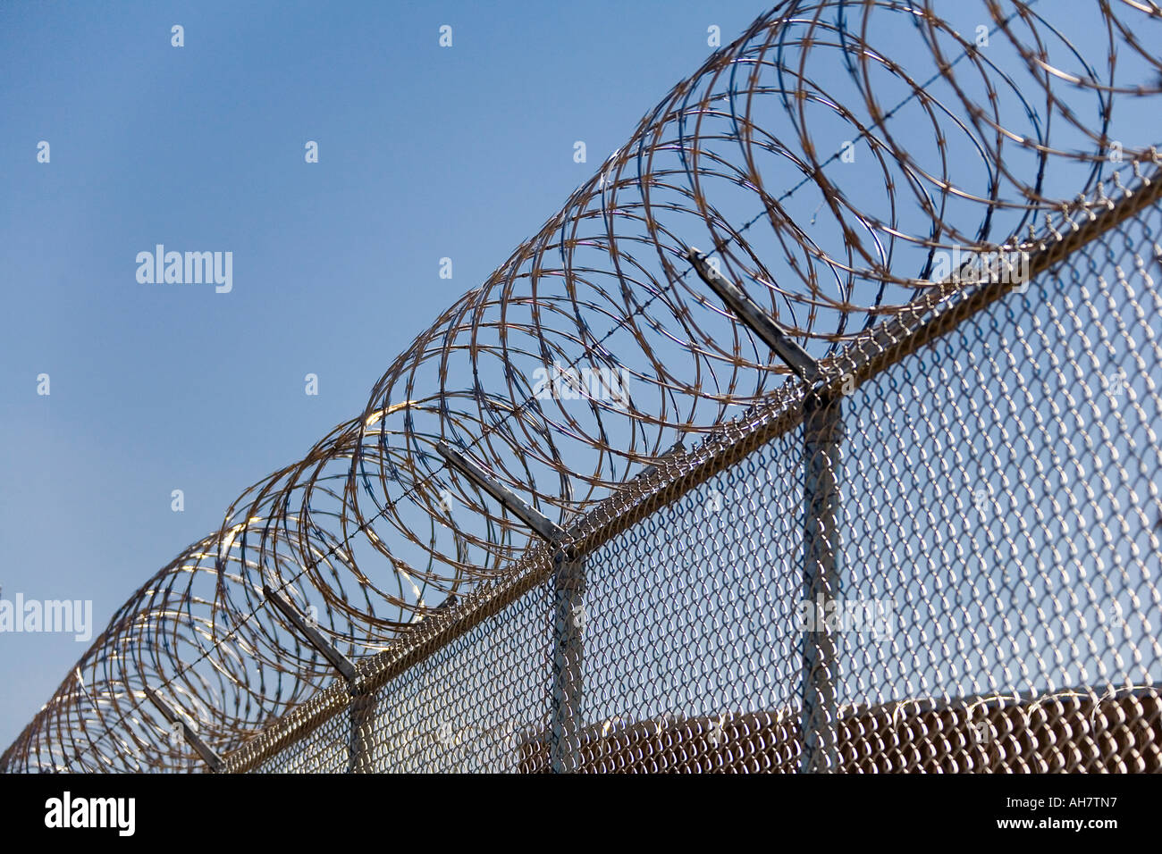Razor wire security fencing in hi-res stock photography and images - Alamy