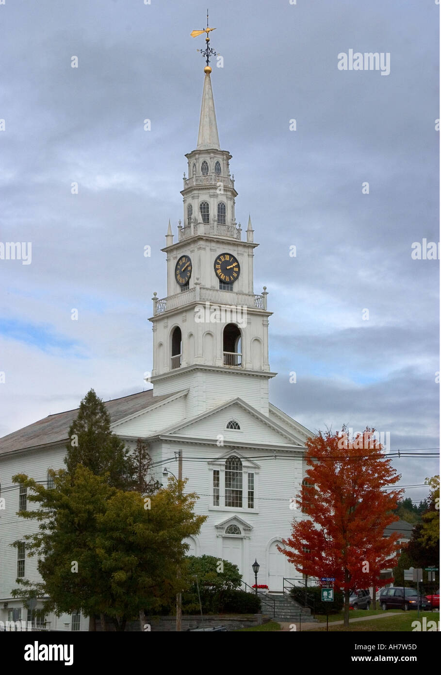 A typical New England church in Middlebury Vermont Stock Photo - Alamy