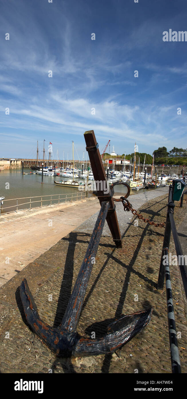 Anchor at the Harbour of Watchet in Somerset, England, UK Stock Photo ...