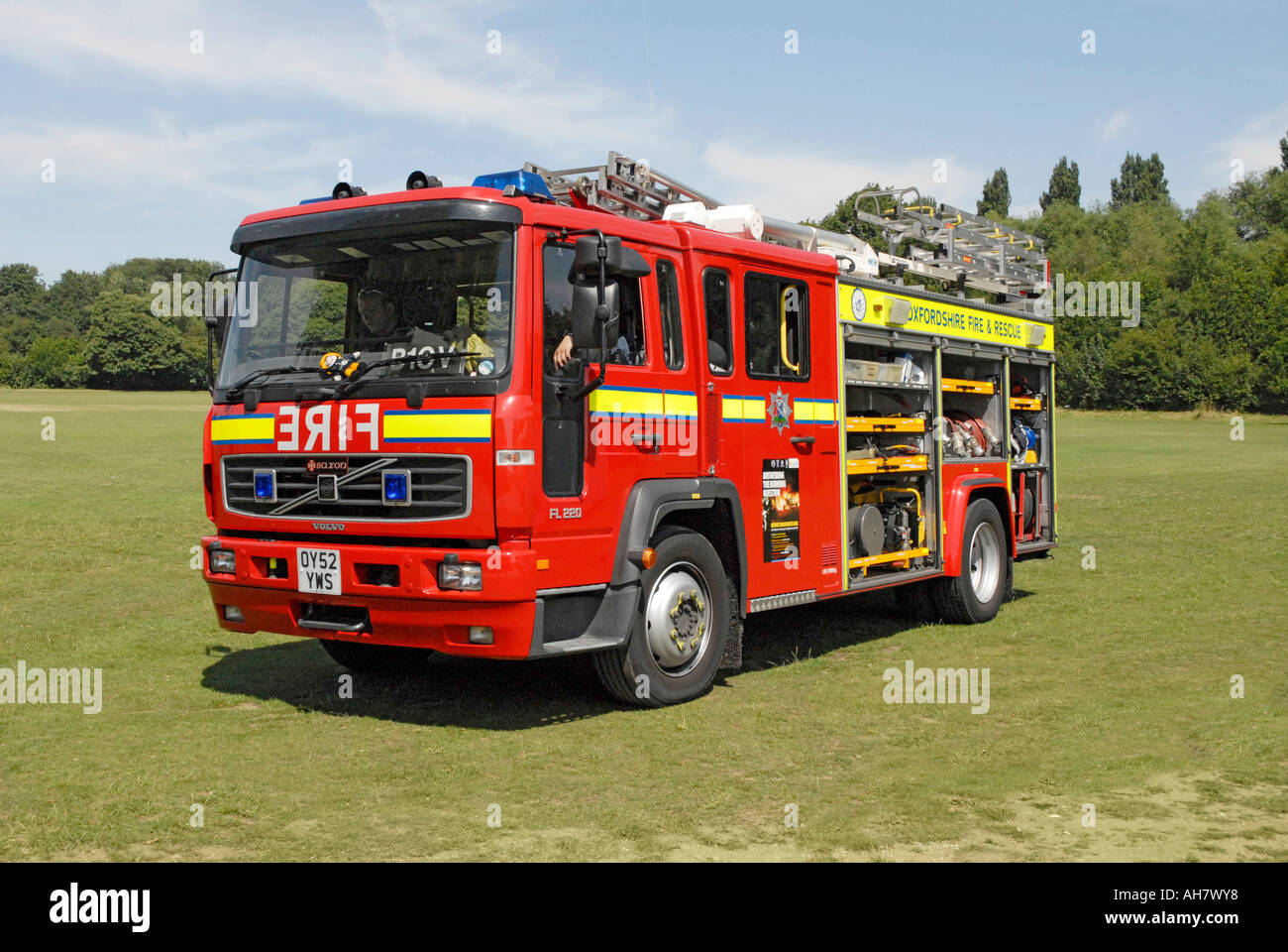 Oxfordshire fire and rescue service red fire engine Stock Photo - Alamy