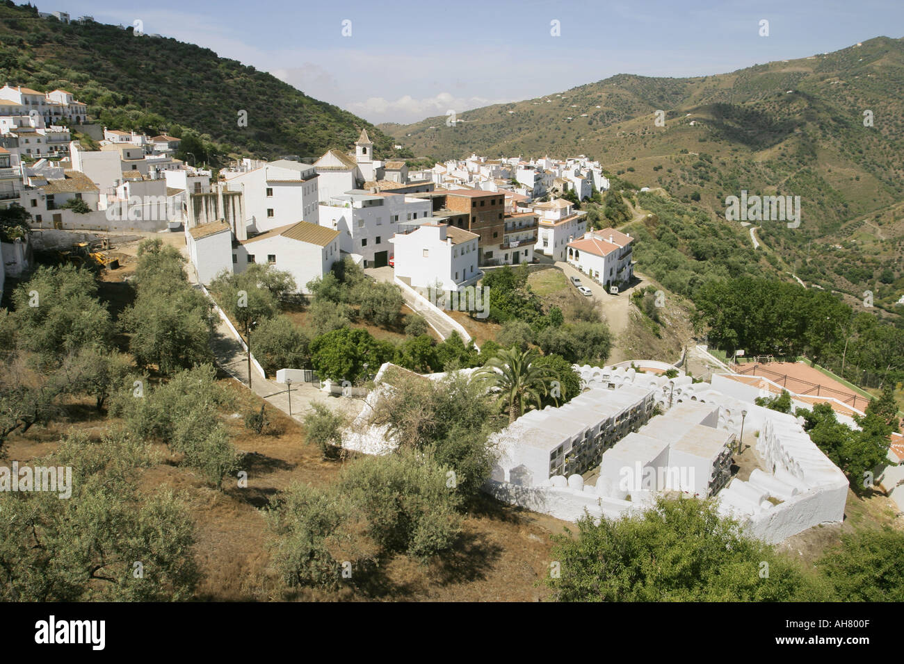 Sayalonga Axarquia Region Malaga Province Spain Circular cemetery Stock ...