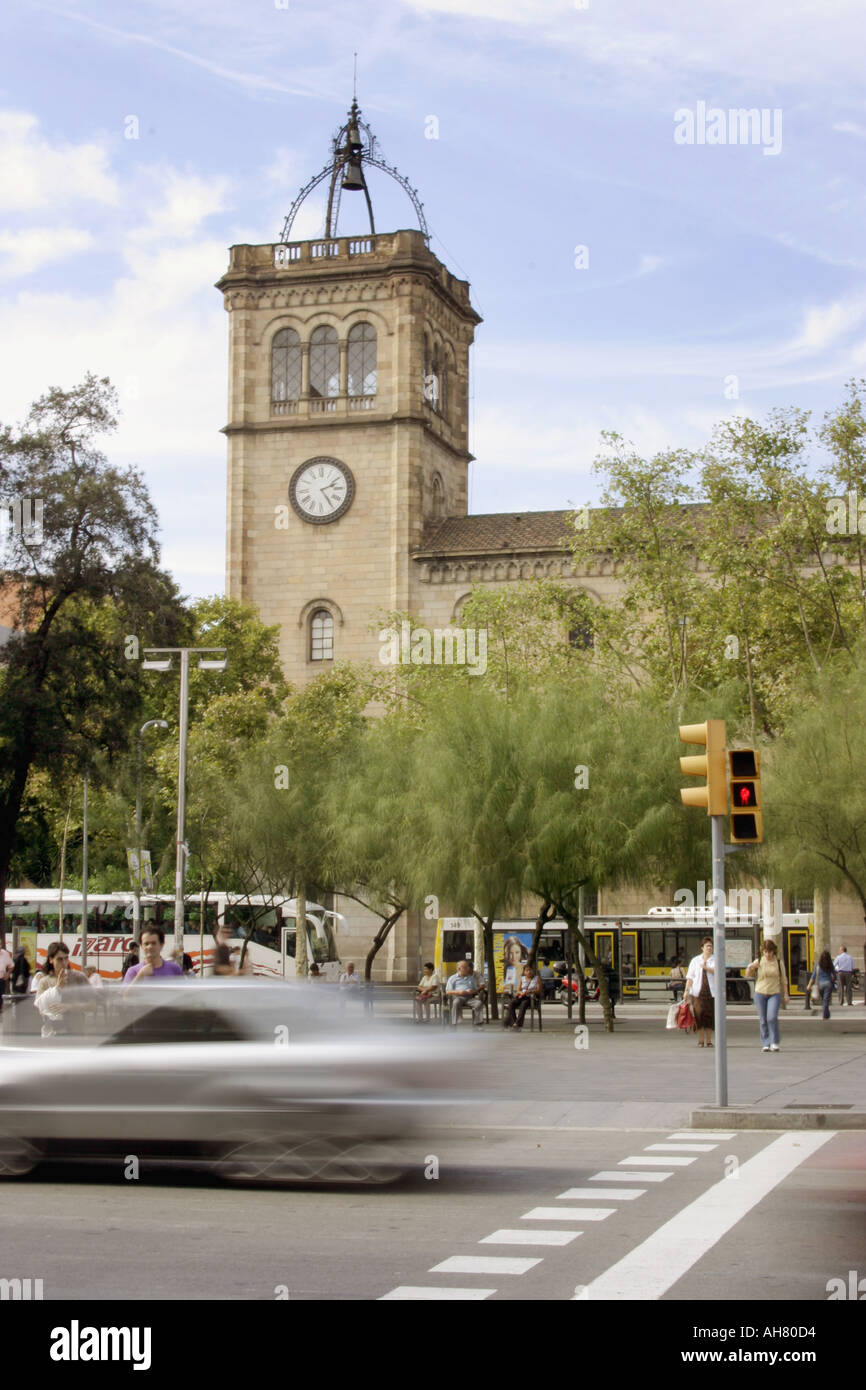 Barcelona Spain University clock tower Stock Photo - Alamy