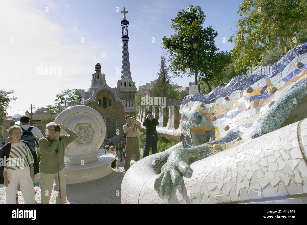 Barcelona Spain Parc Guell by Antoni Gaudi Lizard figure Stock Photo ...