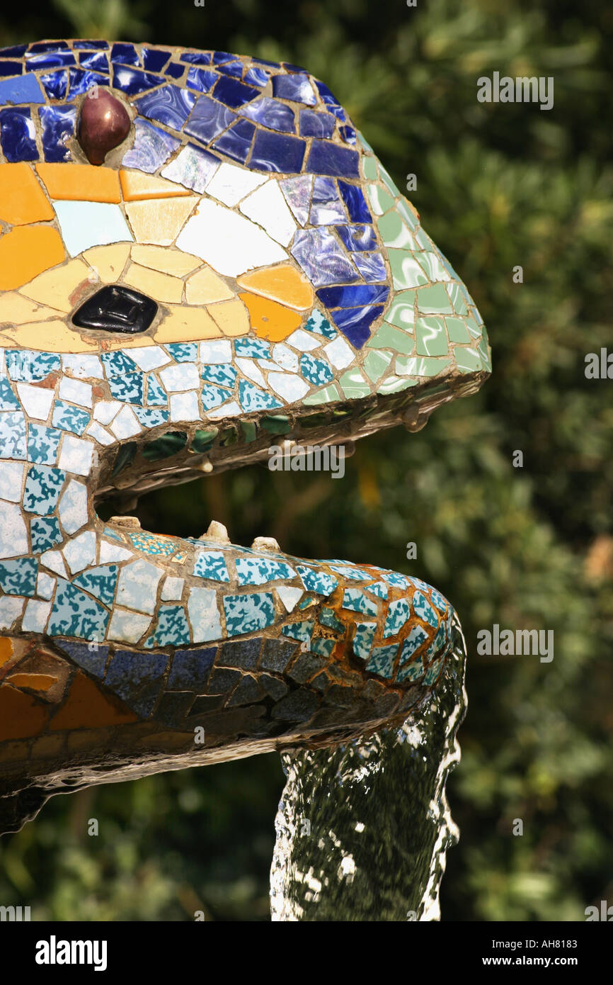 Barcelona Spain Parc Guell by Antoni Gaudi Lizard figure Stock Photo ...