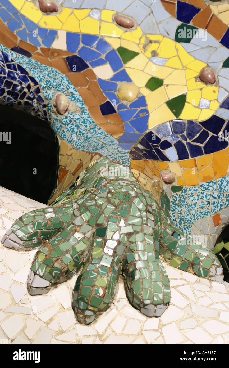 Barcelona Spain Parc Guell by Antoni Gaudi Lizard figure Stock Photo ...
