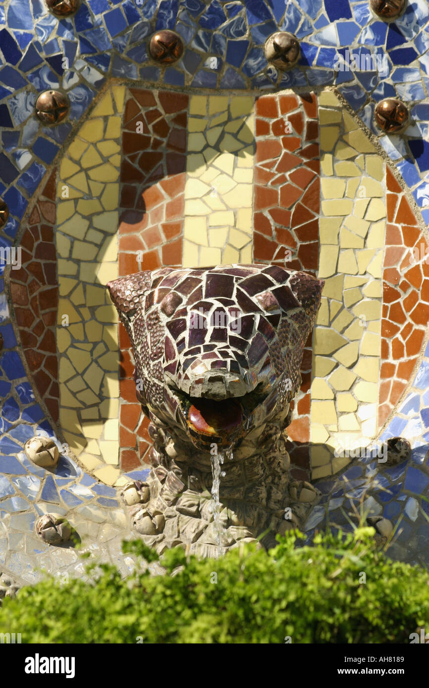 Barcelona Spain Parc Guell by Antoni Gaudi Lizard figure Stock Photo ...