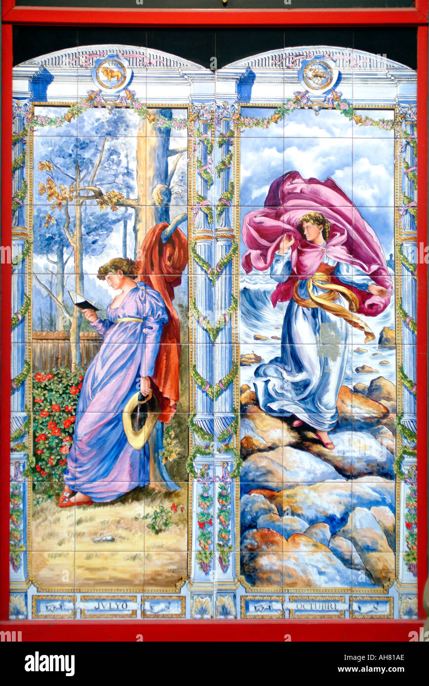 Traditional decorative spanish wall tile in Seville Spain Stock Photo ...