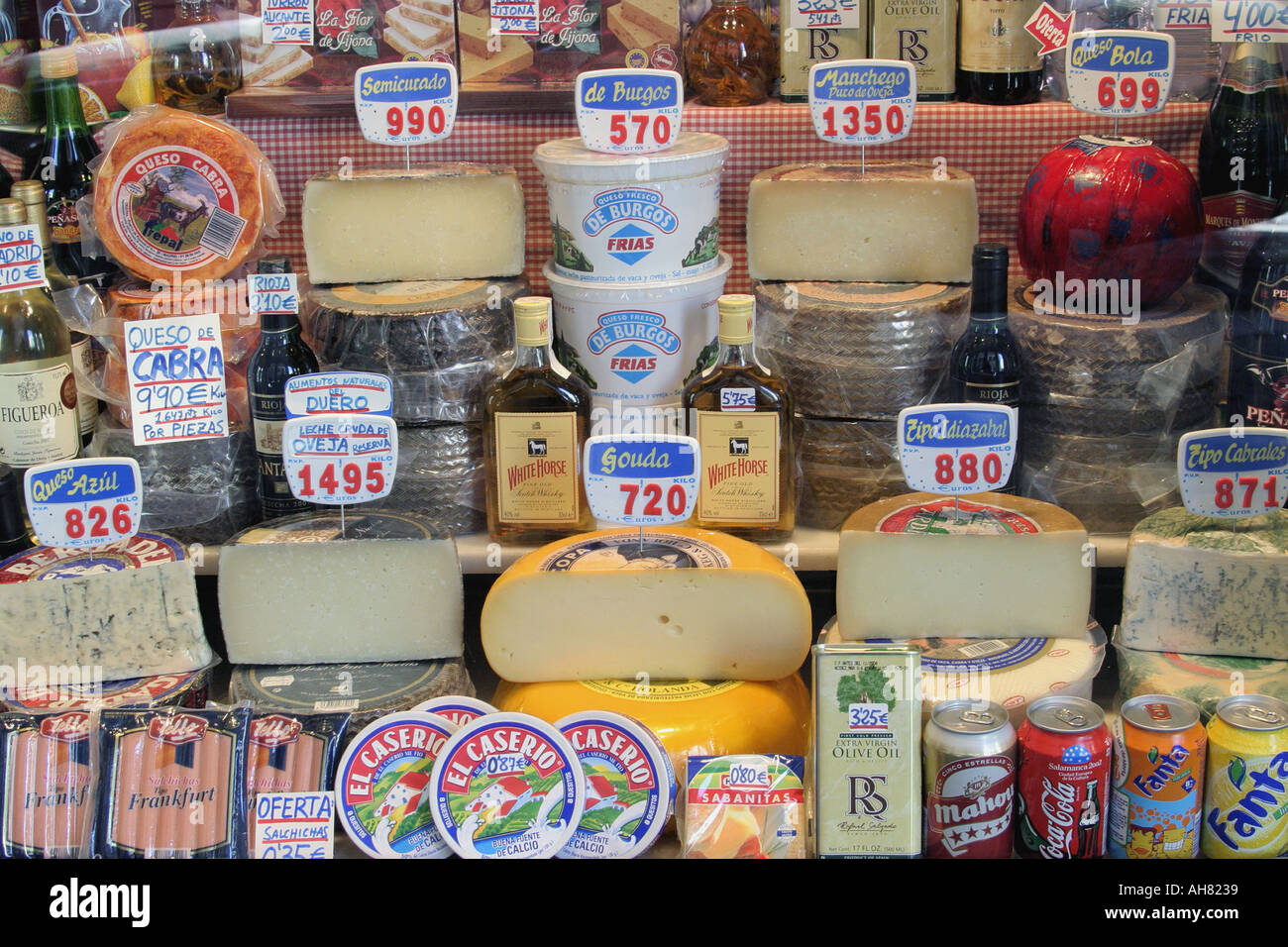 Cheese display in shop window hi-res stock photography and images - Alamy
