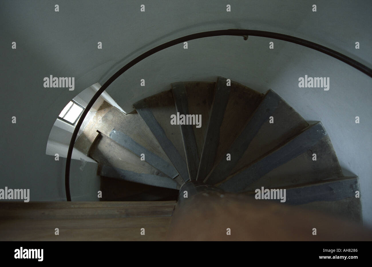 Wooden winding stairs Stock Photo - Alamy