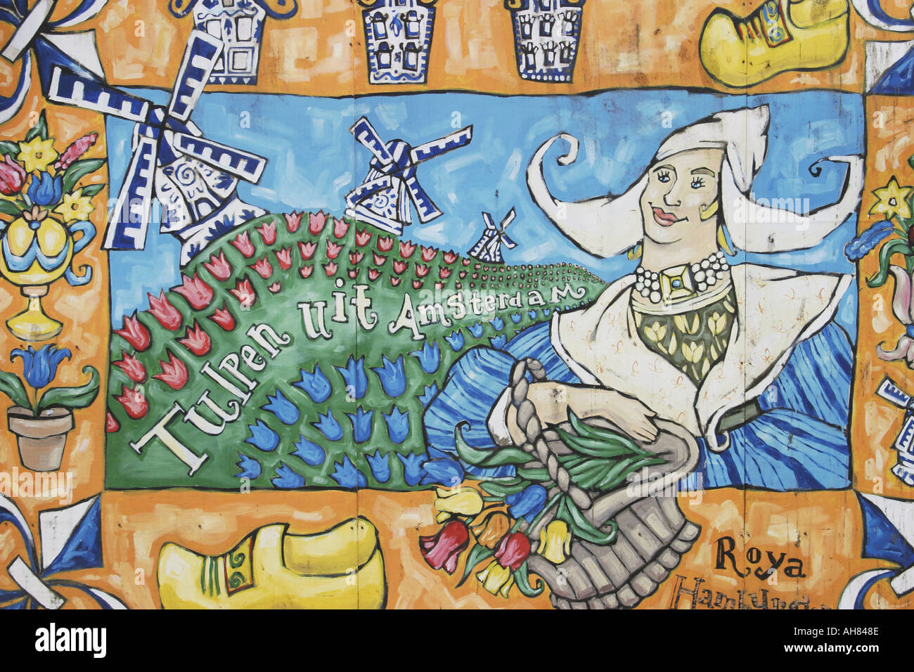 Amsterdam Holland Mural with Dutch motives Stock Photo - Alamy