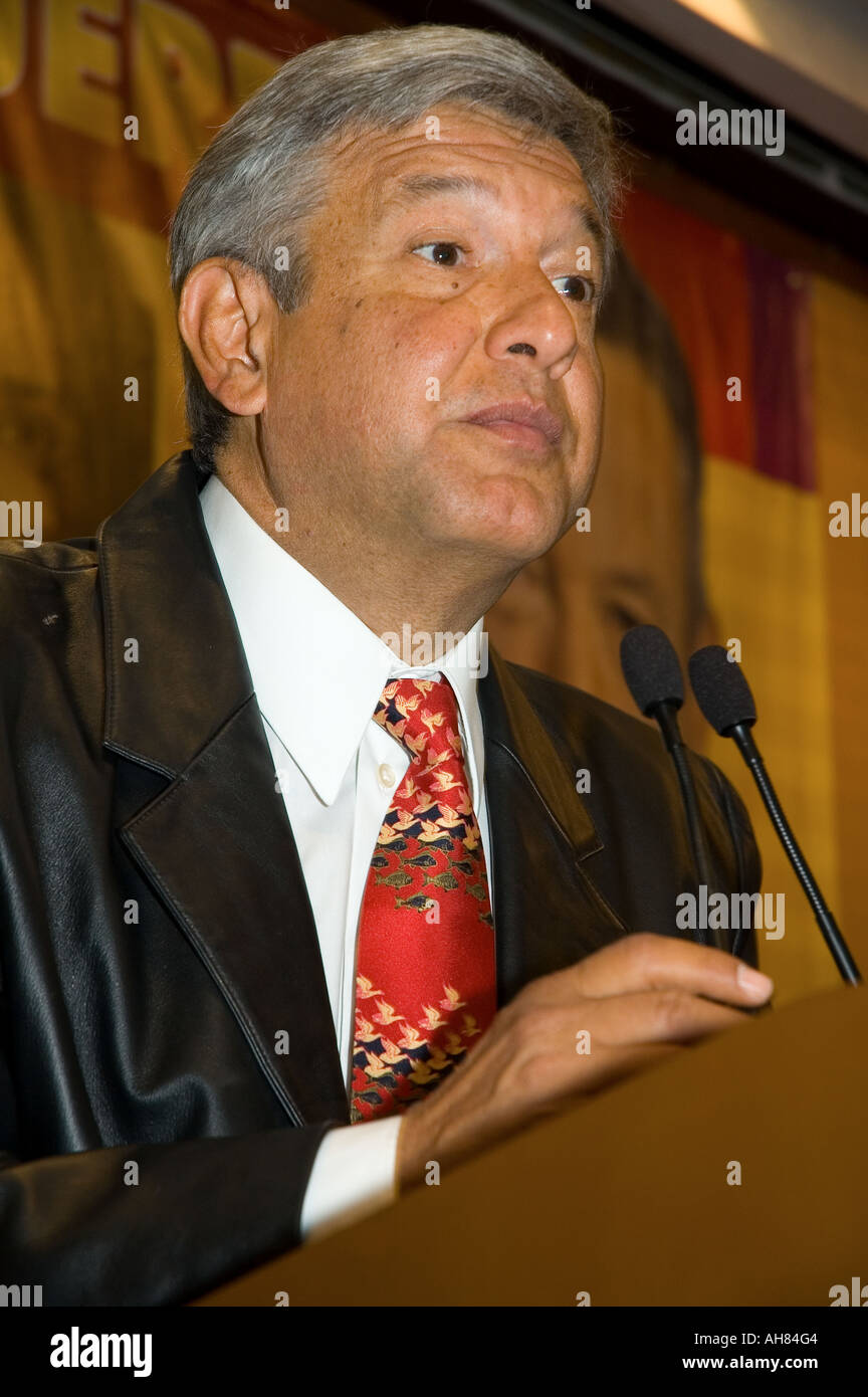 Andres Manuel Lopez Obrador presidential candidate of the PRD Party of ...