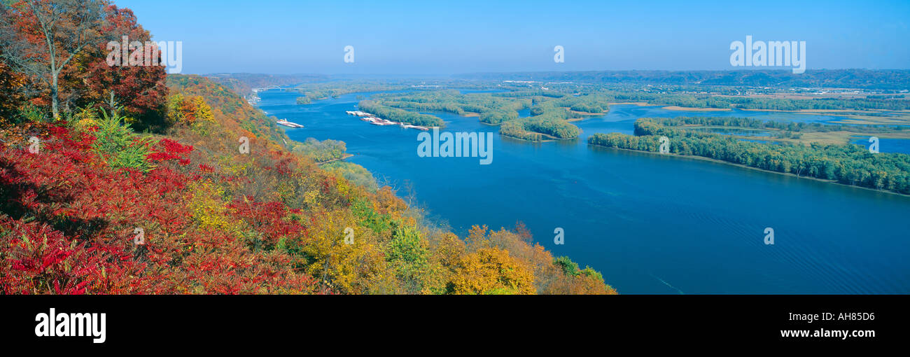 Confluence of Mississippi and Wisconsin Rivers Iowa Stock Photo - Alamy