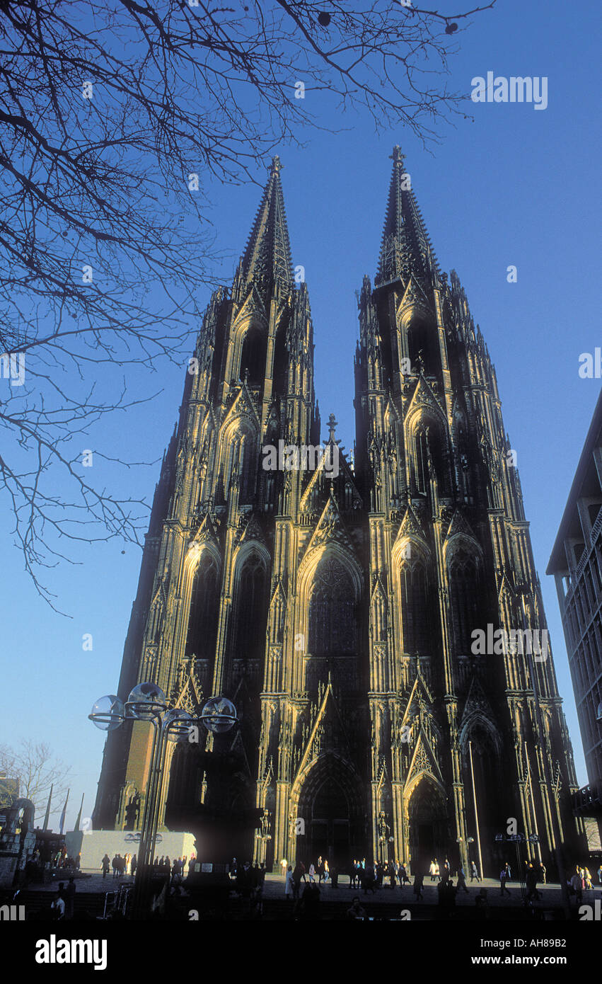 The twin spires of Cologne Cathedral The Dom Koln Germany Stock Photo ...